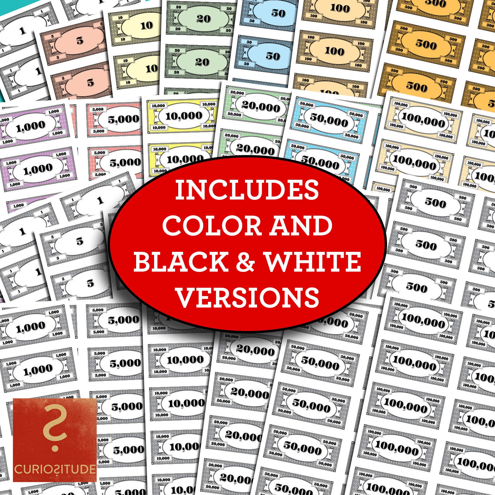 Replacement Board Game Money PDF Includes Large Denominations Instant ...
