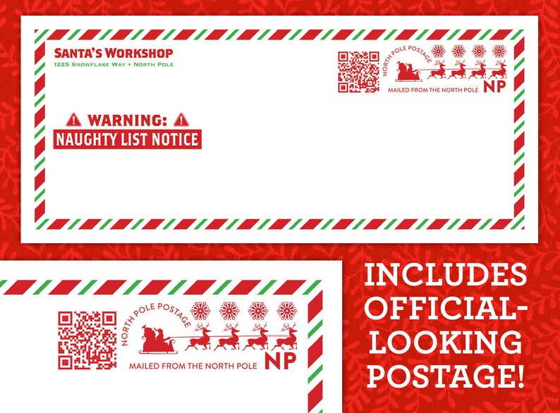 Letter From Santa Claus Naughty List Warning PDF Printable Etsy