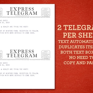 Telegram Printable PDF With Fillable Text Printable Download ...