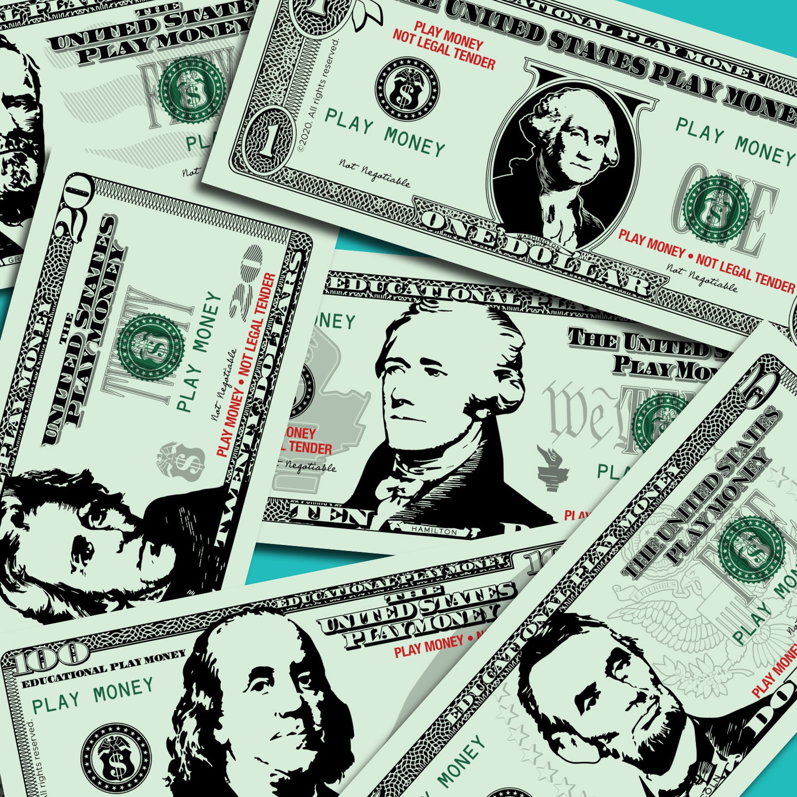 Educational Play Money PDF Instant Download Print Yourself - Etsy