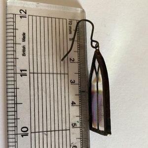 Stained Glass Window Earrings, Gothic Arch Multi Coloured Church Window ...