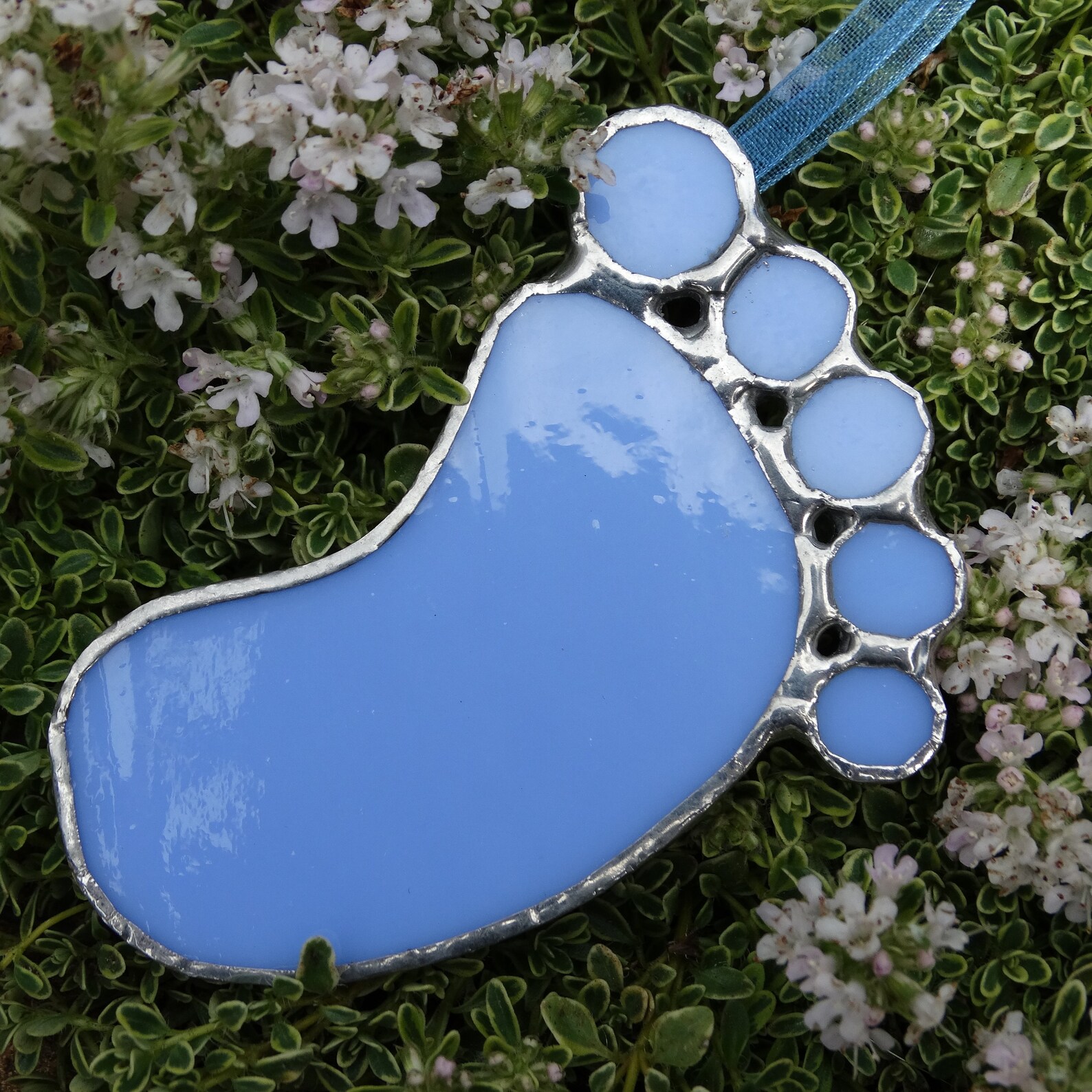 Stained glass Baby Footprint New Baby Baby Boy and Girl | Etsy