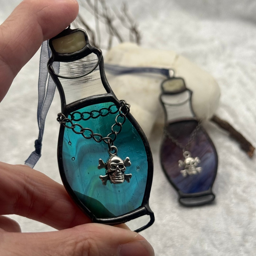 Stained Glass Poison Bottle, Halloween Decoration, Alchemist Potion - Etsy