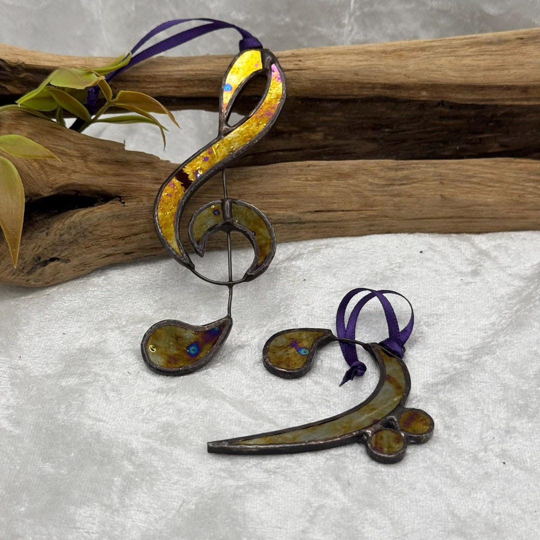 Stained Glass Treble Clef or Bass Clef, Music Lovers Gift - Etsy
