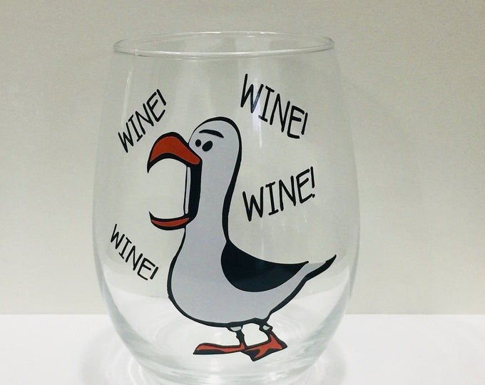 DISNEY INSPIRED; Finding NEMO Wine Glass; Funny Disney Gift; Disney ...