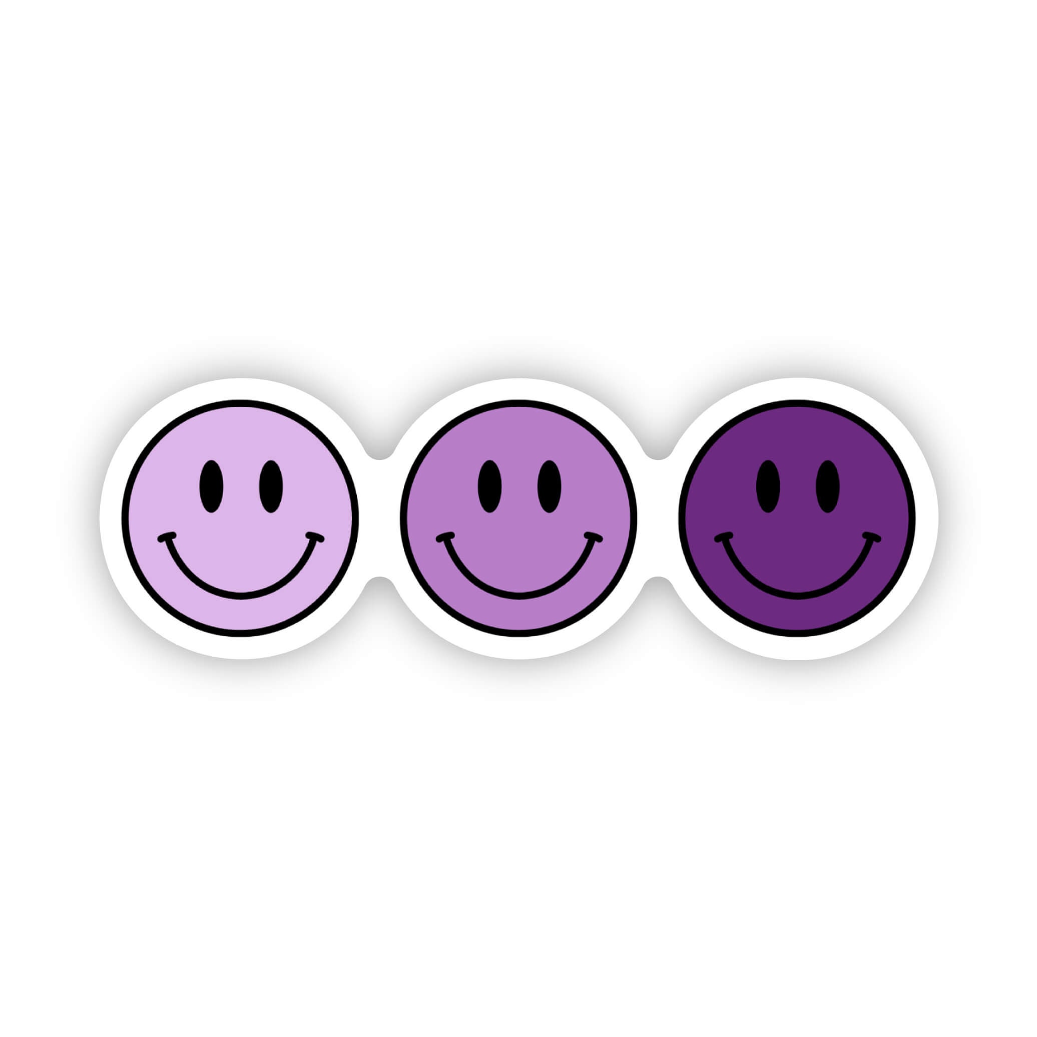 Purple Smiley Sticker, Purple Happy Face Sticker, Preppy Sticker ...