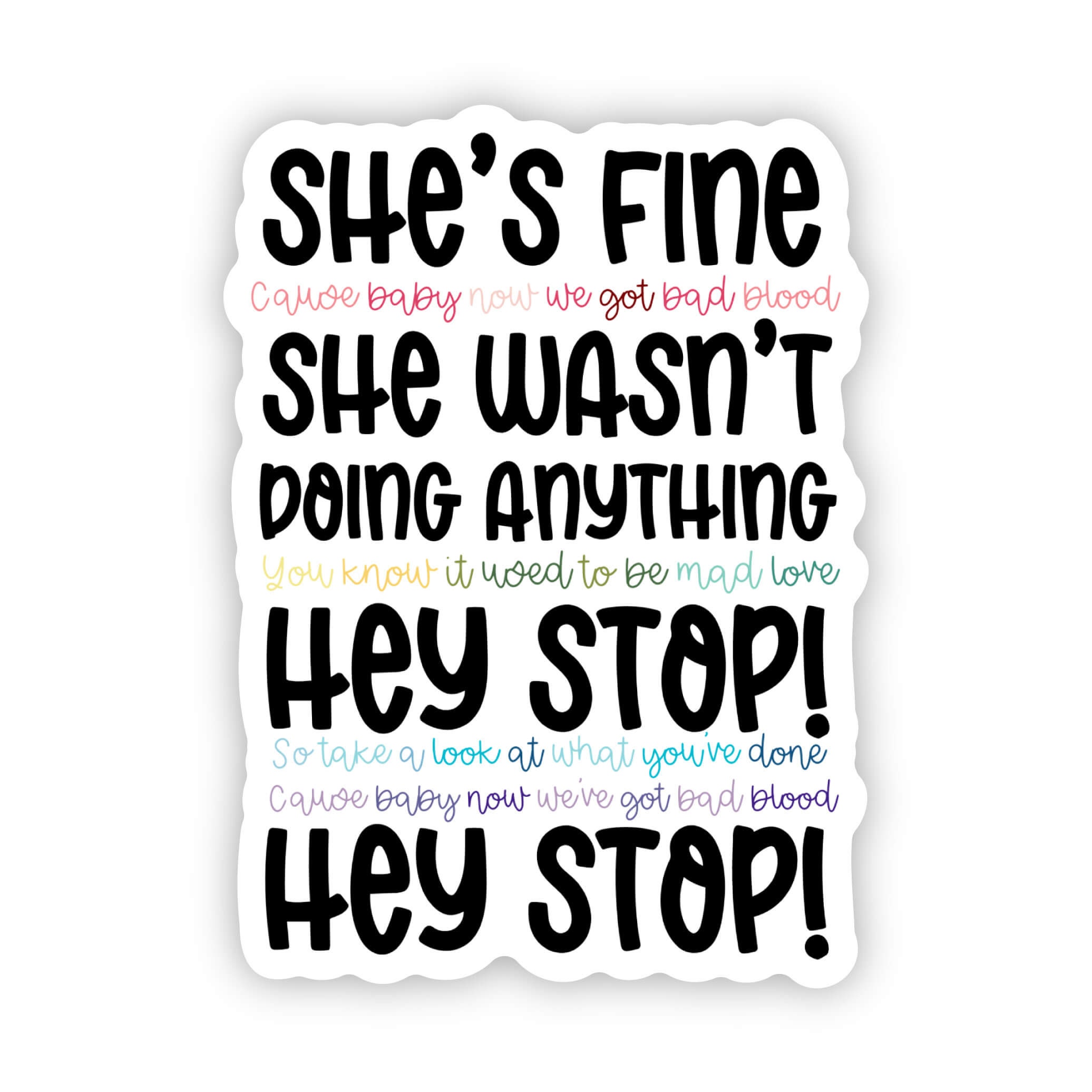 Taylor Swift Yells at Security Guard Sticker, Bad Blood Sticker, Taylor ...