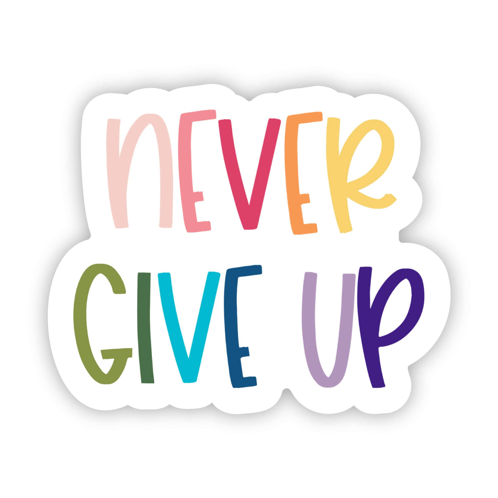 Never Give up Sticker, Never Give up Decal, Inspirational Stickers ...