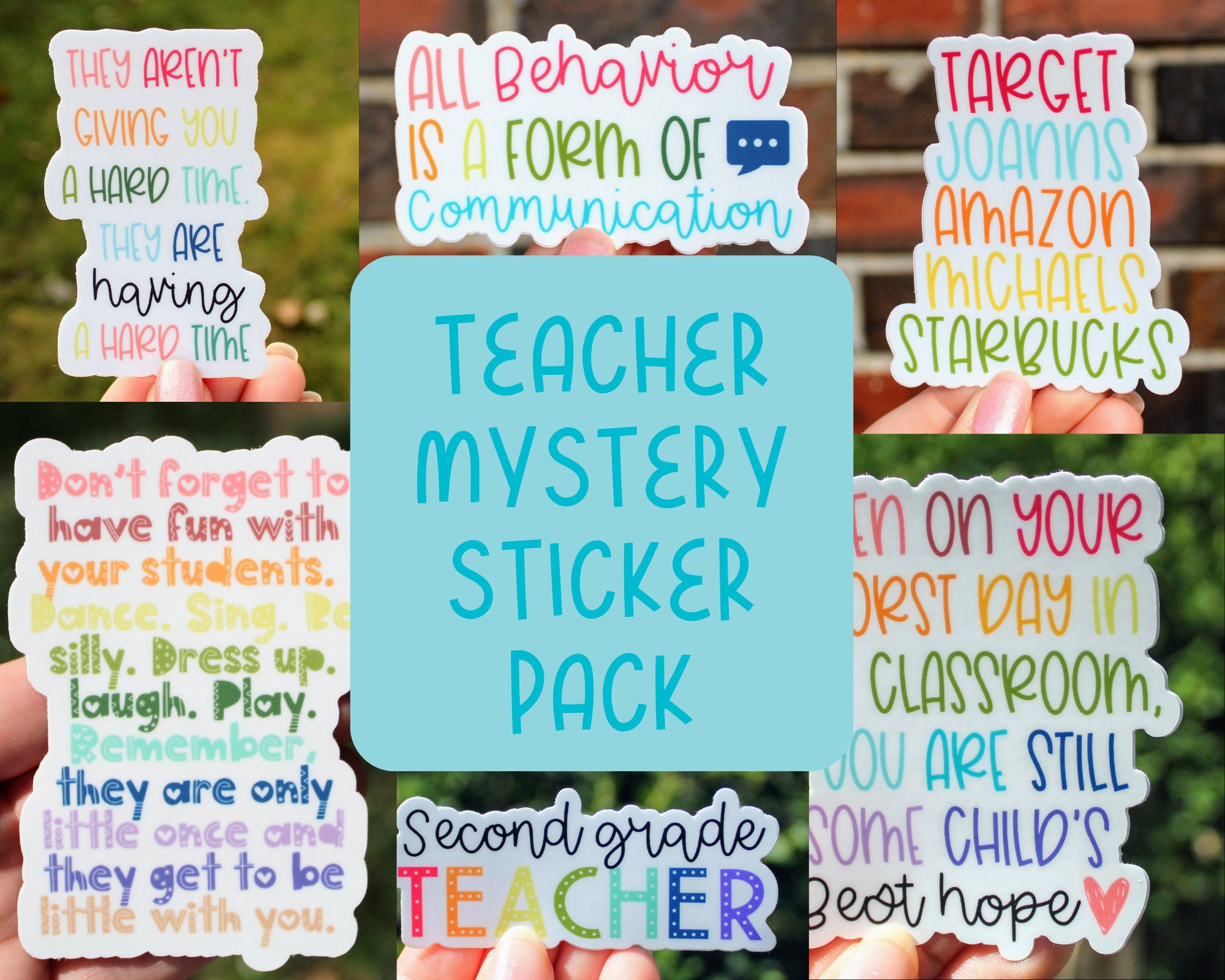 Teacher Mystery Sticker Pack, Teacher Sticker Pack, Mystery Sticker ...