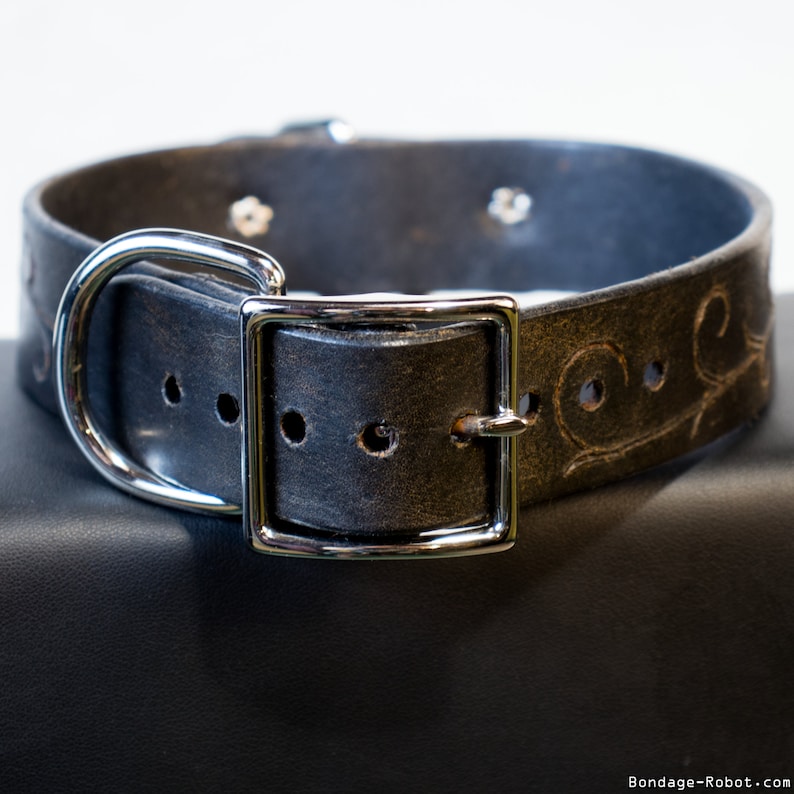 Vinior Bondage Collar A Gorgeous Natural Leather Collar With - Etsy
