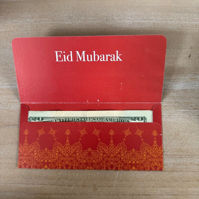 Islamic Art Eid Envelopes Vibrant Design for Eidee Money Golden Red - Etsy