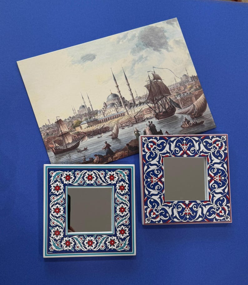 Turkish Tile Art Mirrors Ottoman Garden & Sultans Grace Patterns - Etsy