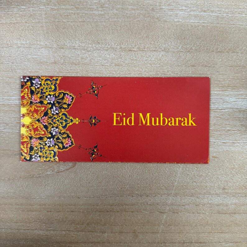 Islamic Art Eid Envelopes Vibrant Design for Eidee Money Golden Red - Etsy