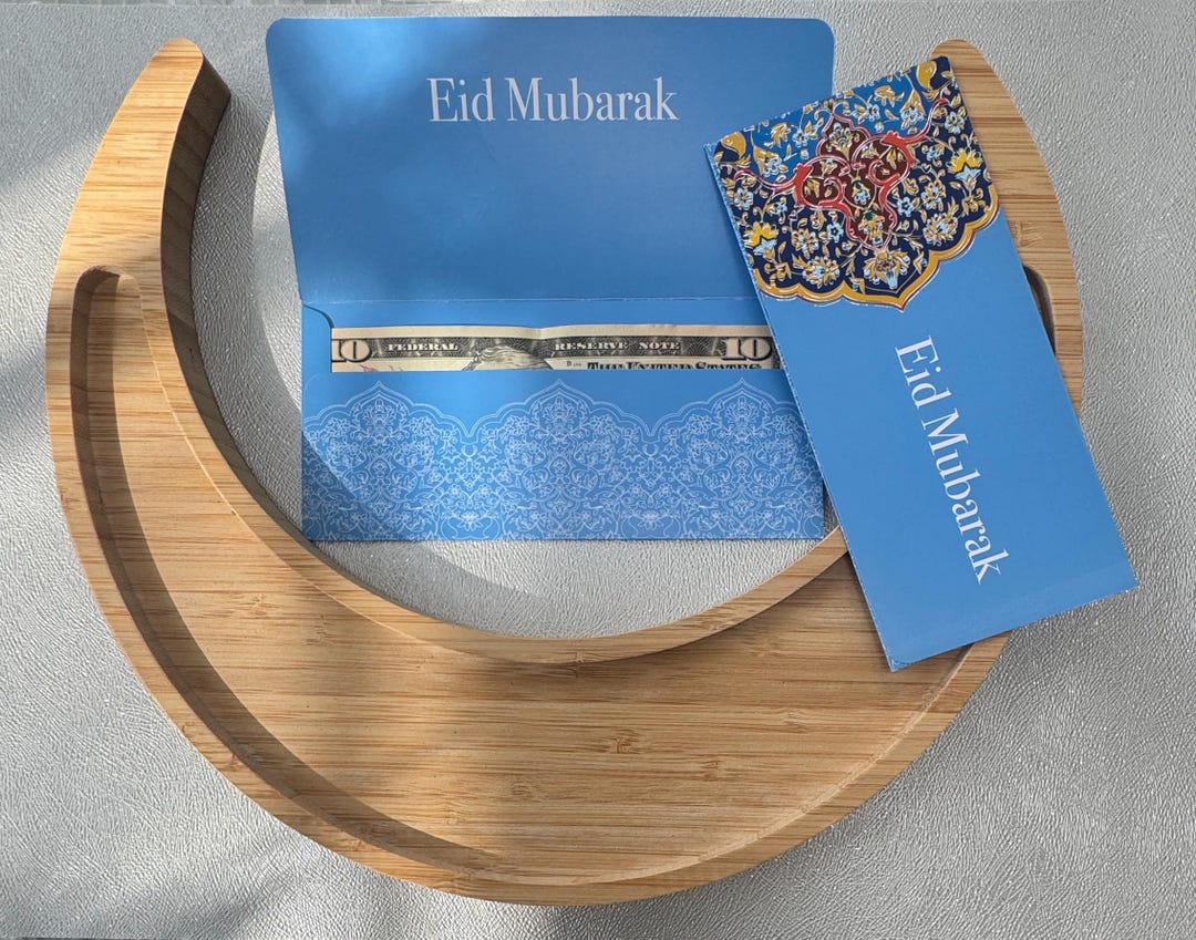 Islamic Art Eid Envelopes - Vibrant Design for Eidee Money Goldenblue ...