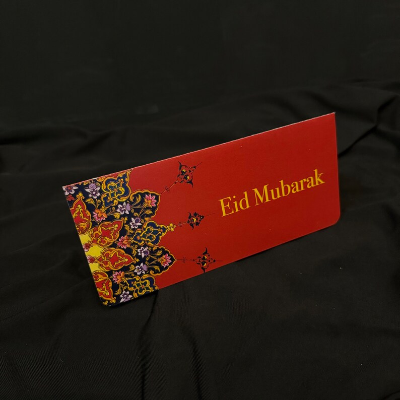 Islamic Art Eid Envelopes - Vibrant Design for Eidee Money Golden Red ...