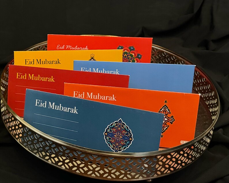 Islamic Art Eid Envelopes Vibrant Design for Eidee Money Golden Red - Etsy