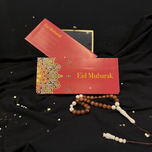 Islamic Art Eid Envelopes - Vibrant Design for Eidee Money Golden Red ...