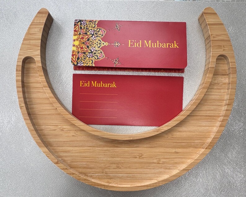 Islamic Art Eid Envelopes - Vibrant Design for Eidee Money Golden Red ...