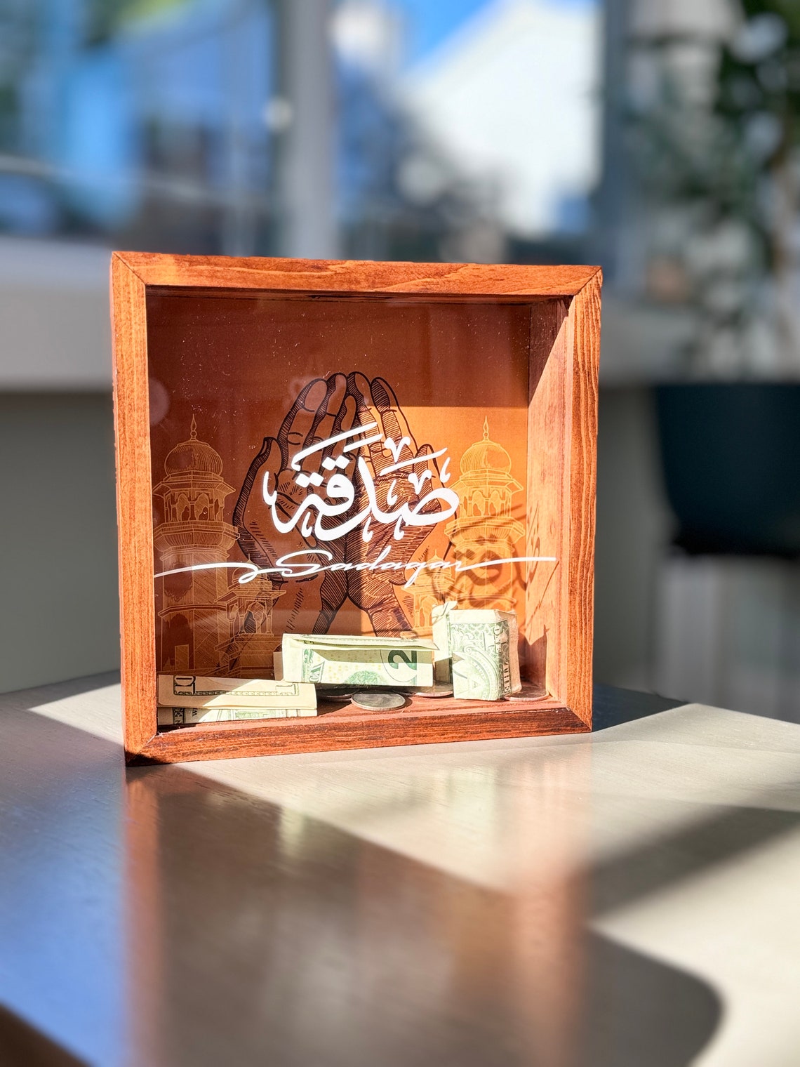 Wooden Sadaqa Box/wooden Money Box - Etsy