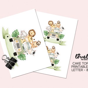 Safari Cake Topper Printable, Safari Birthday Cake Topper, Jungle Party ...