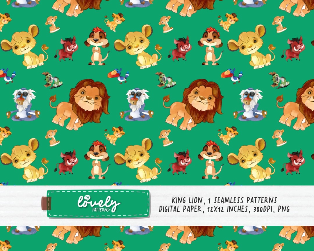 The Lion King Pattern Digital, the Lion King Paper, Repeating Pattern ...