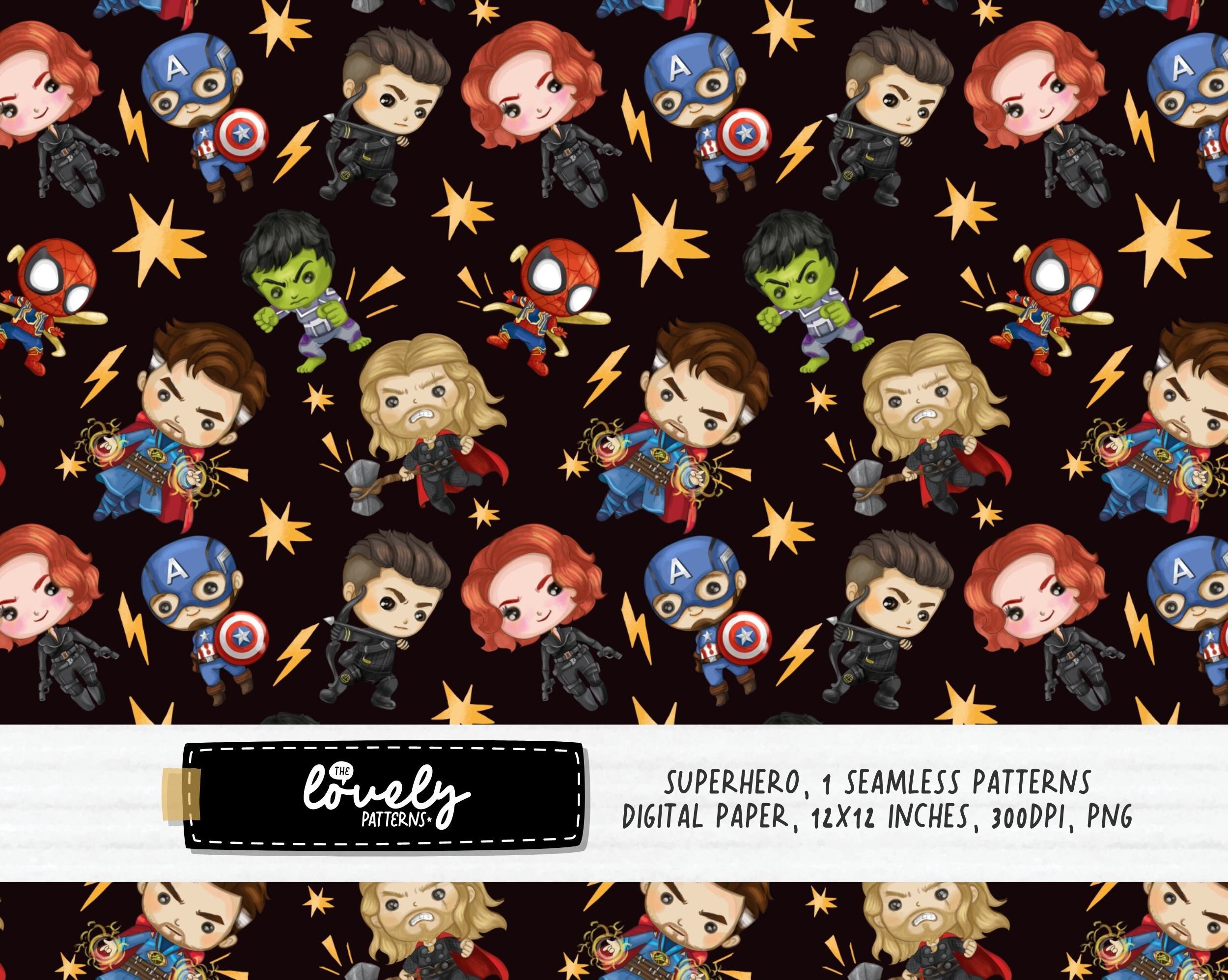 Superhero Seamless Pattern, Character Seamless Pattern, Superhero ...