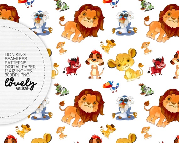 The Lion King Pattern Digital the Lion King Paper Repeating - Etsy