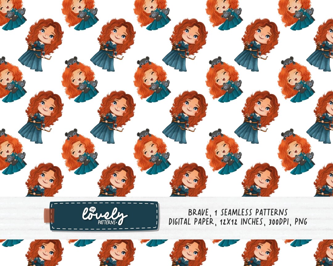 Brave Seamless Digital Pattern, Seamless Paper Prints, Princess Digital ...