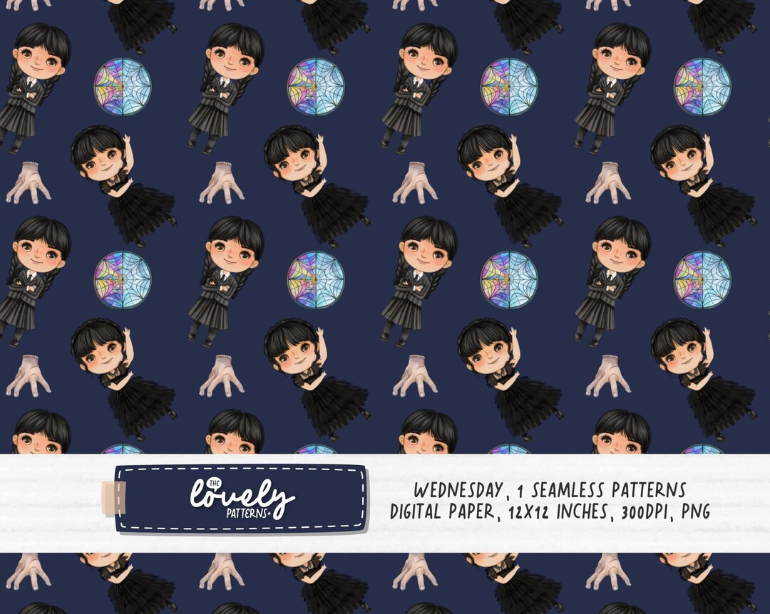 Wednesday Seamless Digital Pattern Seamless Paper Prints - Etsy