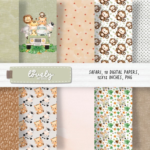 Safari Digital Paper - Etsy