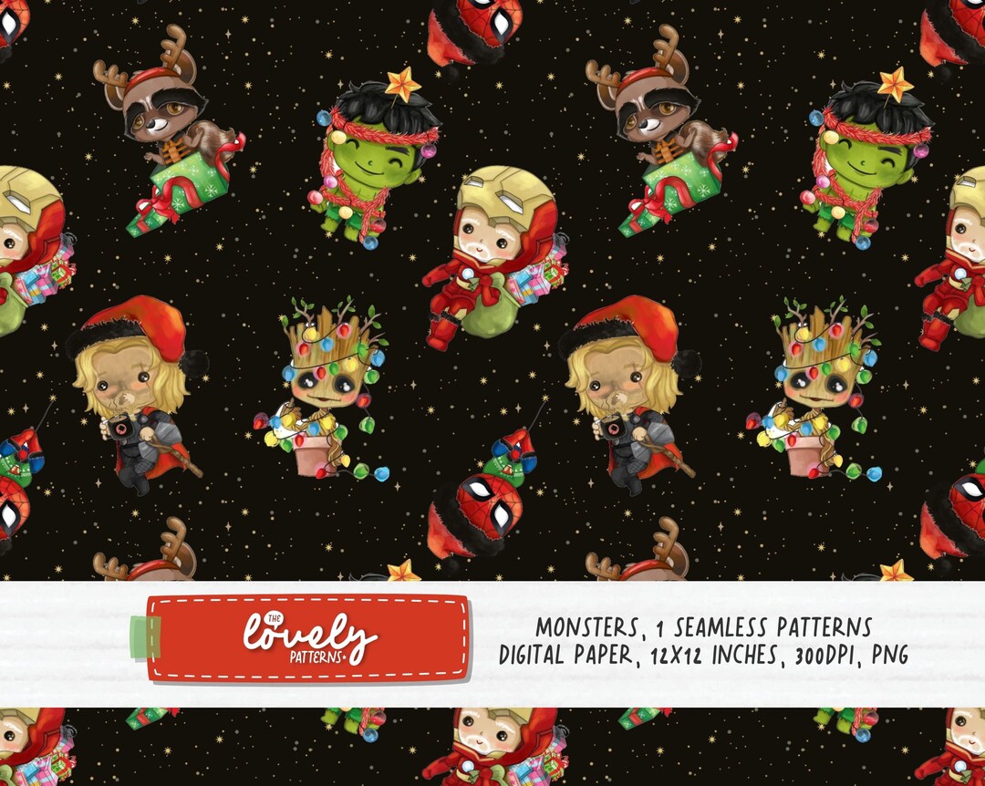 Superhero Seamless Digital Pattern, Seamless Paper Prints, Superhero ...