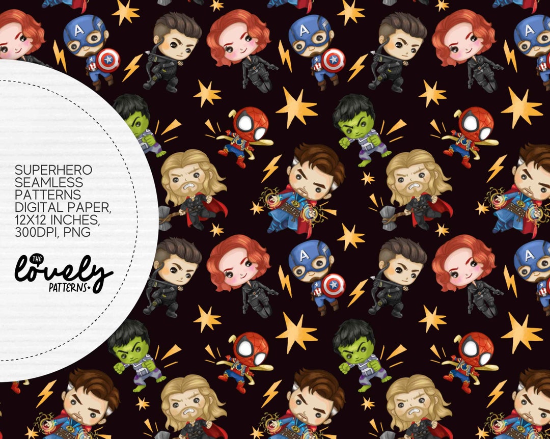Superhero Seamless Pattern Character Seamless Pattern - Etsy
