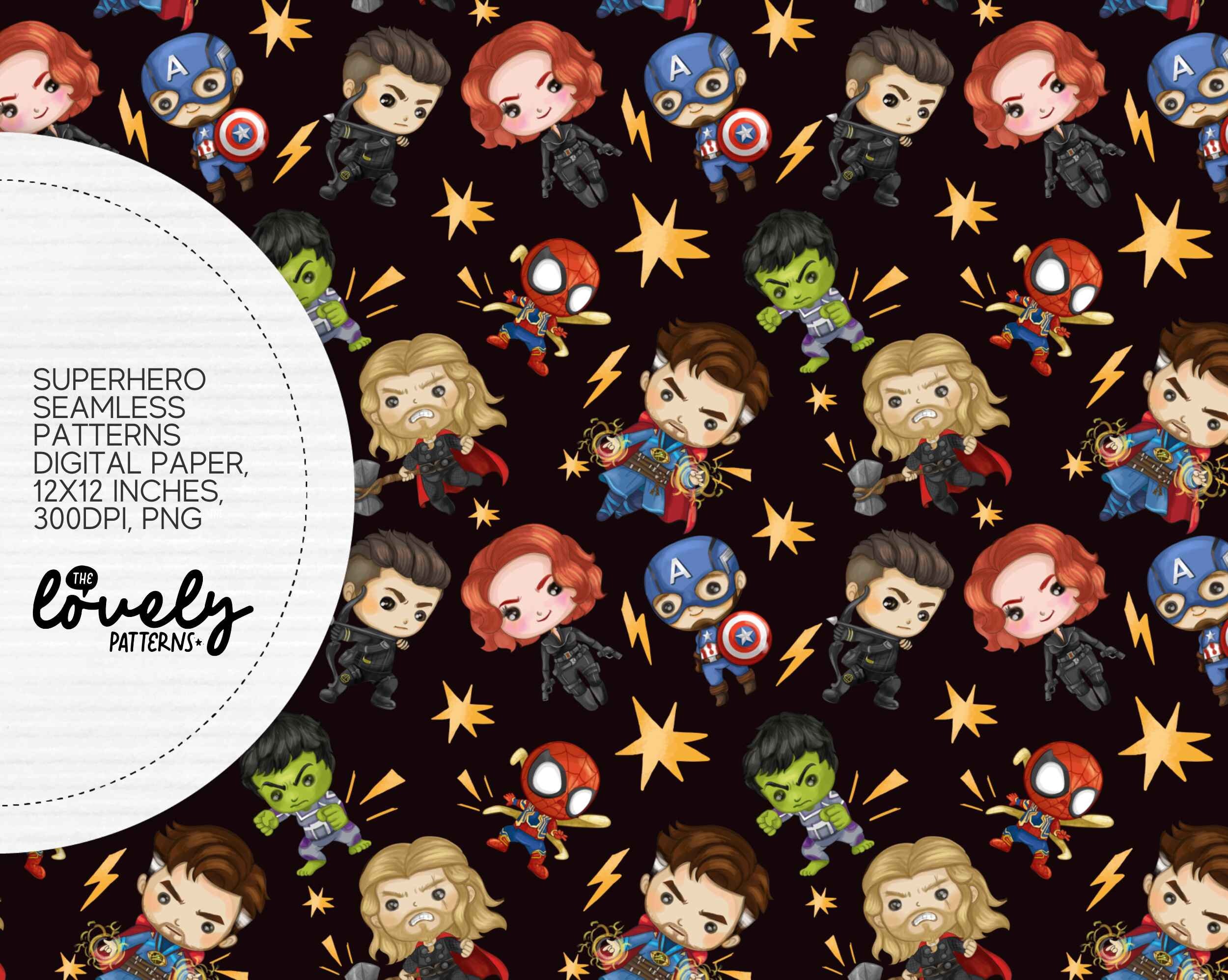 Superhero Seamless Pattern Character Seamless Pattern - Etsy