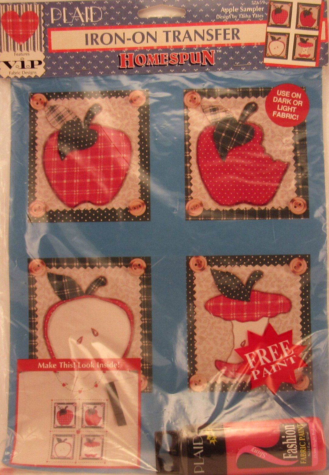 Plaid Iron-on Transfer - Homespun - "apple Sampler" - Designed by Tasha ...