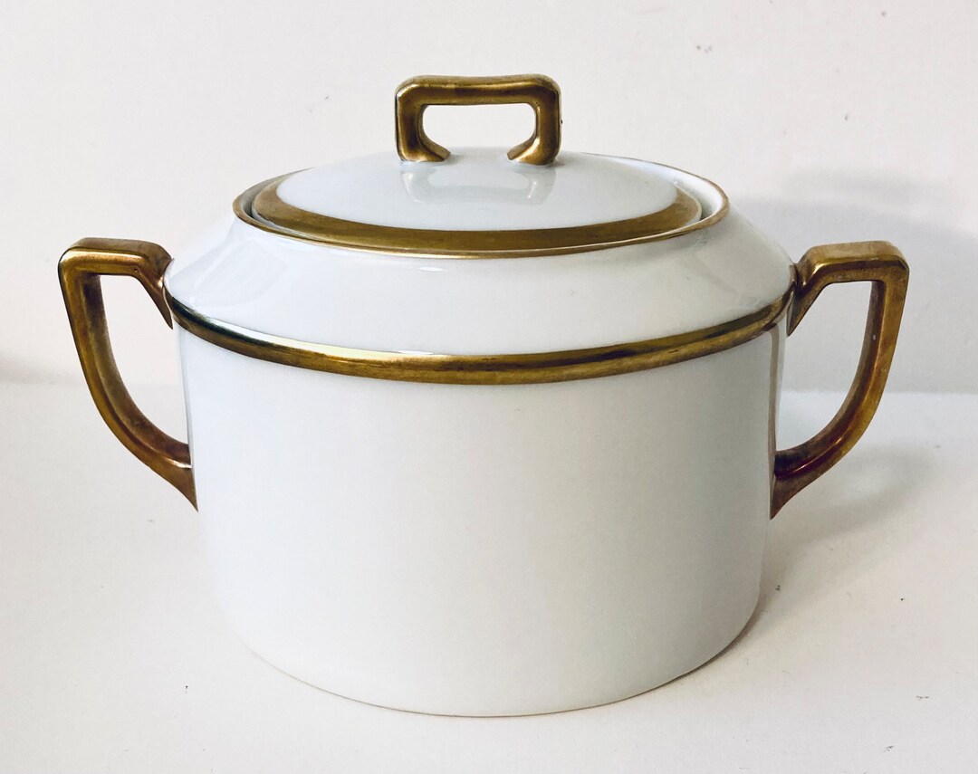 Konig & Co. - Paul Muller Selb - Large Porcelain, Gold Rimmed Sugar ...