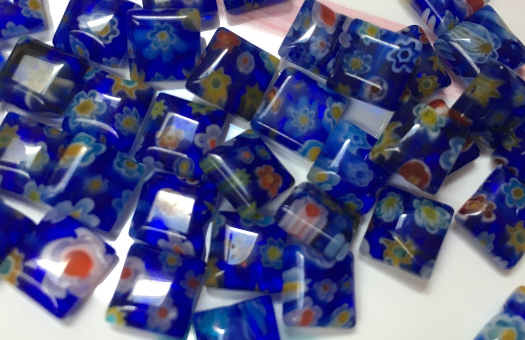 Millefiori Flat Square Glass - 50 Beads - Approximately 8mm X 8mm - Etsy
