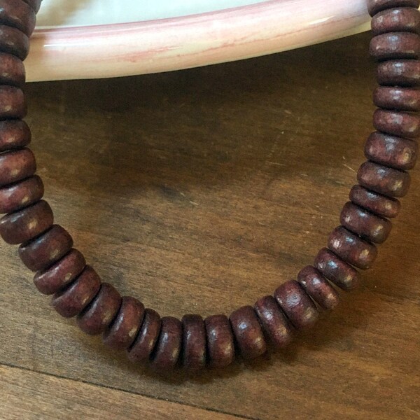 Wood Rondelle Beads - Etsy