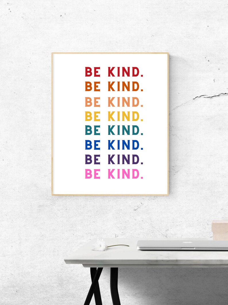 Be Kind Wall Art | Be Kind Quote Art | Wall Decor | Home Decor ...
