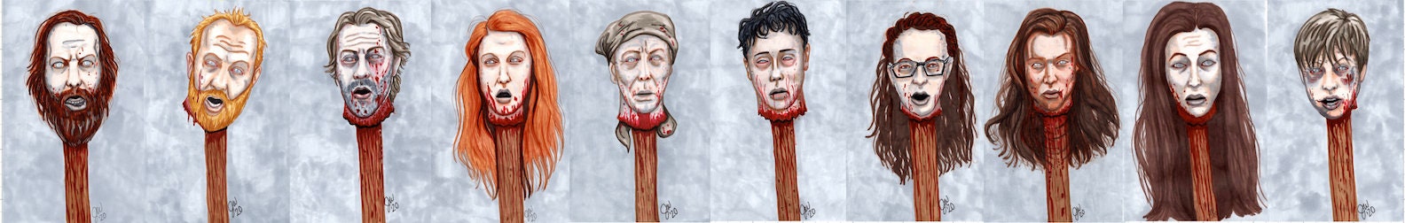 Heads on Pikes Fan Art The Walking Dead Stickers | Etsy