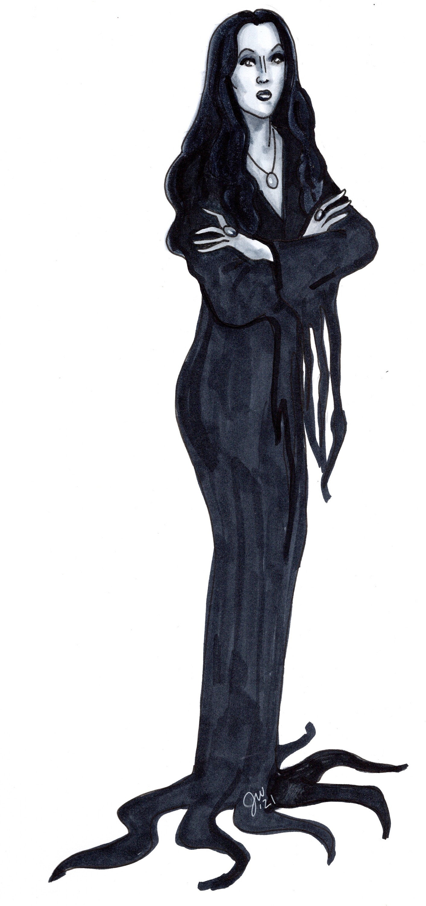 The Addams Family Sticker Set Black and White Fan Art | Etsy Ireland