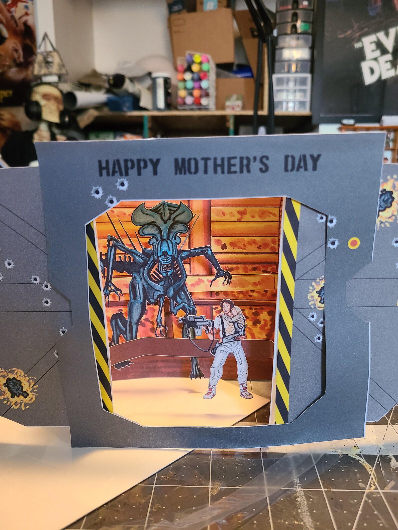 Aliens Greeting Card Pop Up Xenomorph Ripley - Etsy