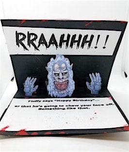Creepshow Birthday Card Handmade Pop-up Fluffy Horror | Etsy