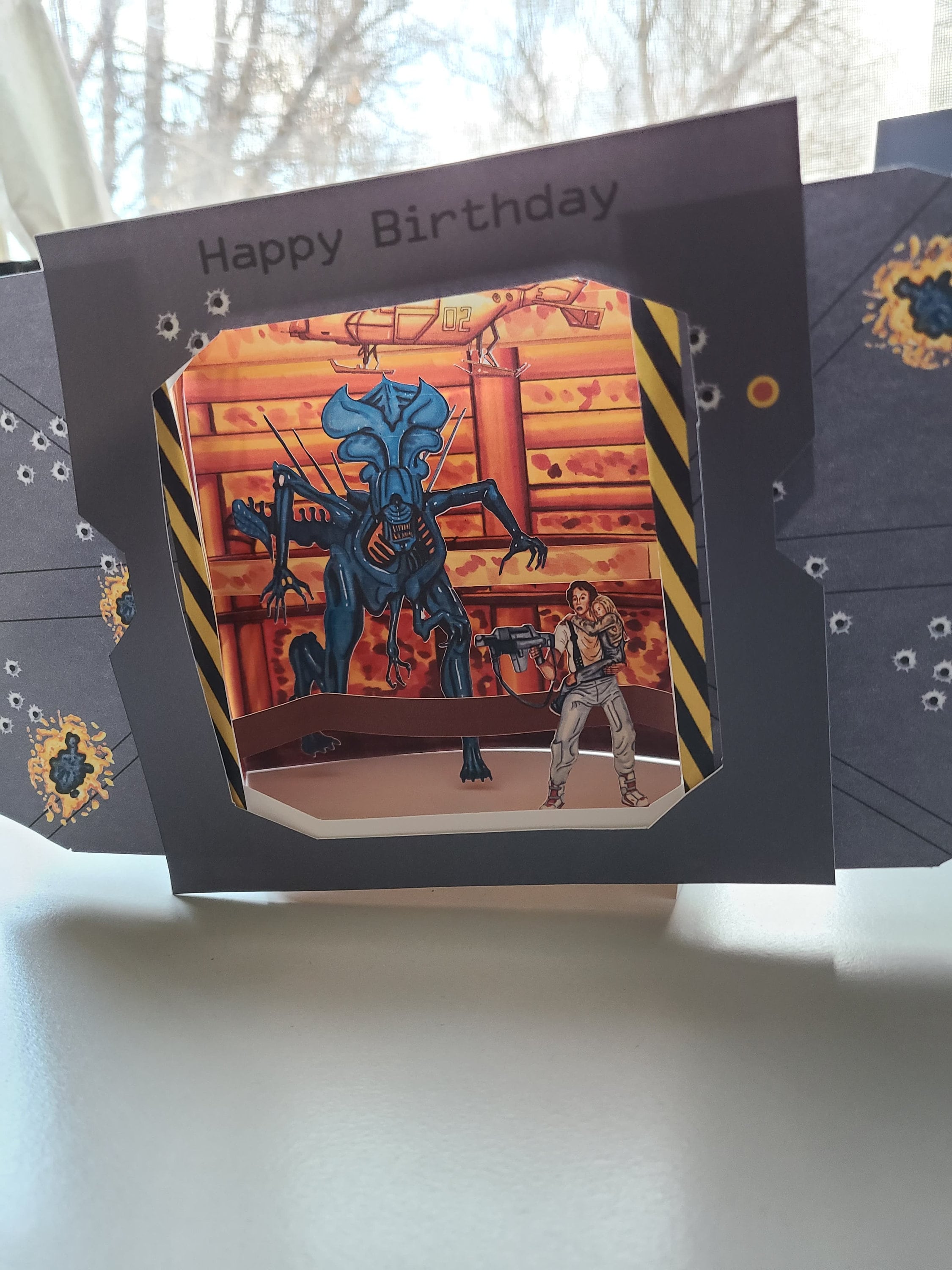 Aliens Greeting Card Pop Up Xenomorph Ripley | Etsy
