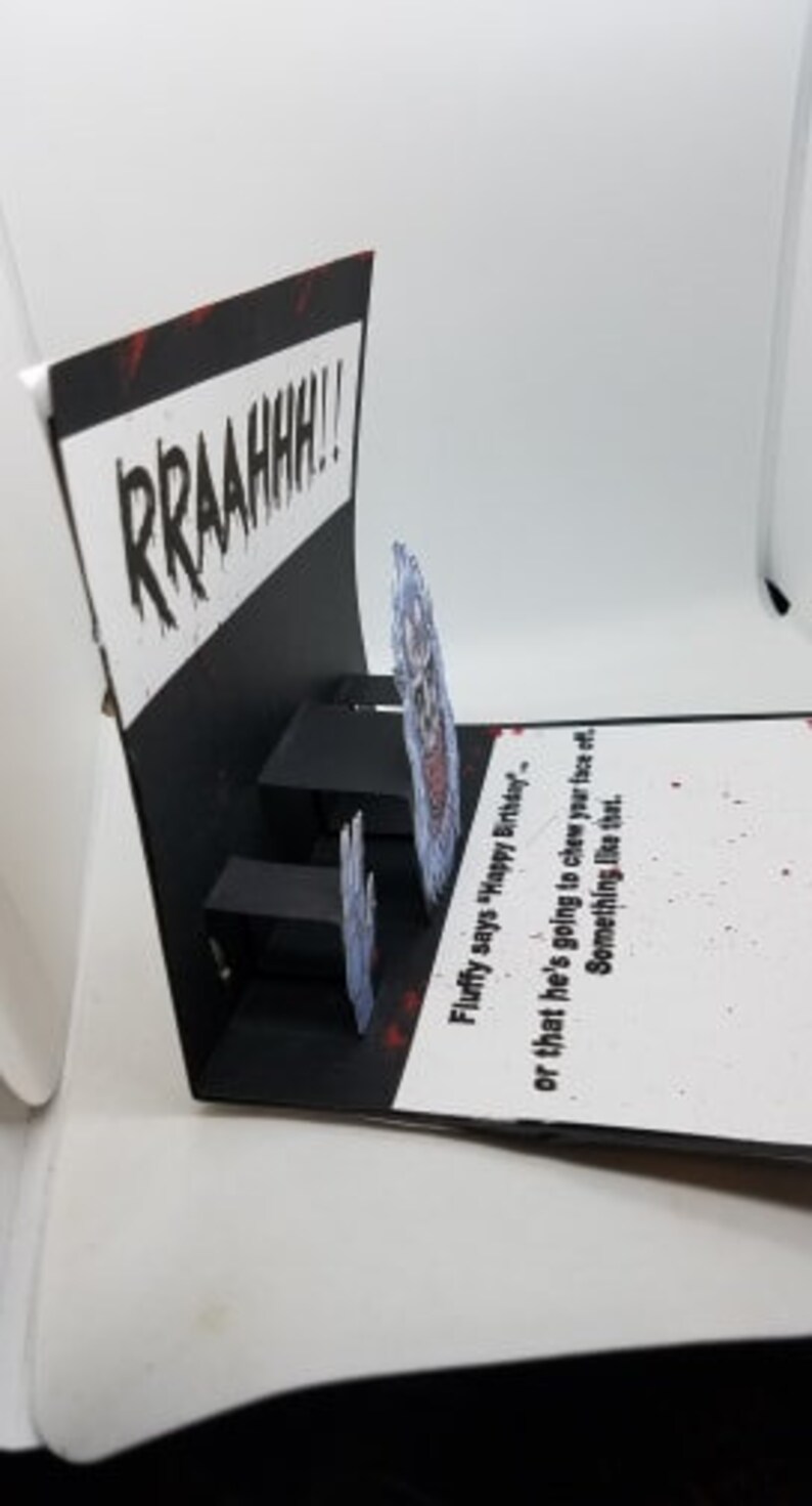 Creepshow Birthday Card Handmade Pop-up Fluffy Horror | Etsy