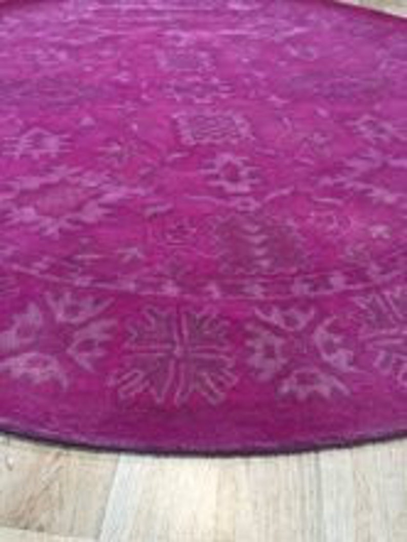 Hand-tufted Wool Pink Traditional Oriental Overdyed Rug, Made in India ...