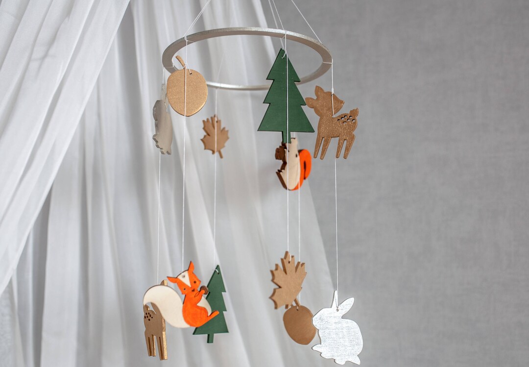 Forest Mobile - Baby Mobile Woodland - Forest Theme Nursery - Squirrel ...