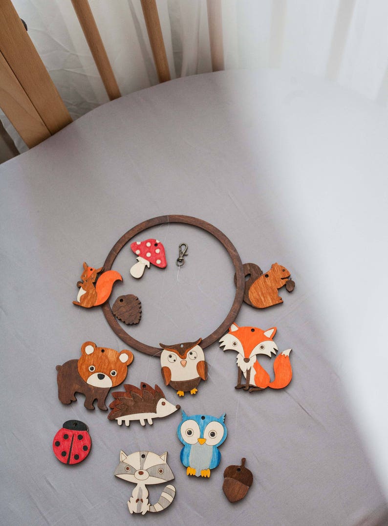 Forest Mobile Baby Mobile Forest Animals Fox Baby Mobile | Etsy