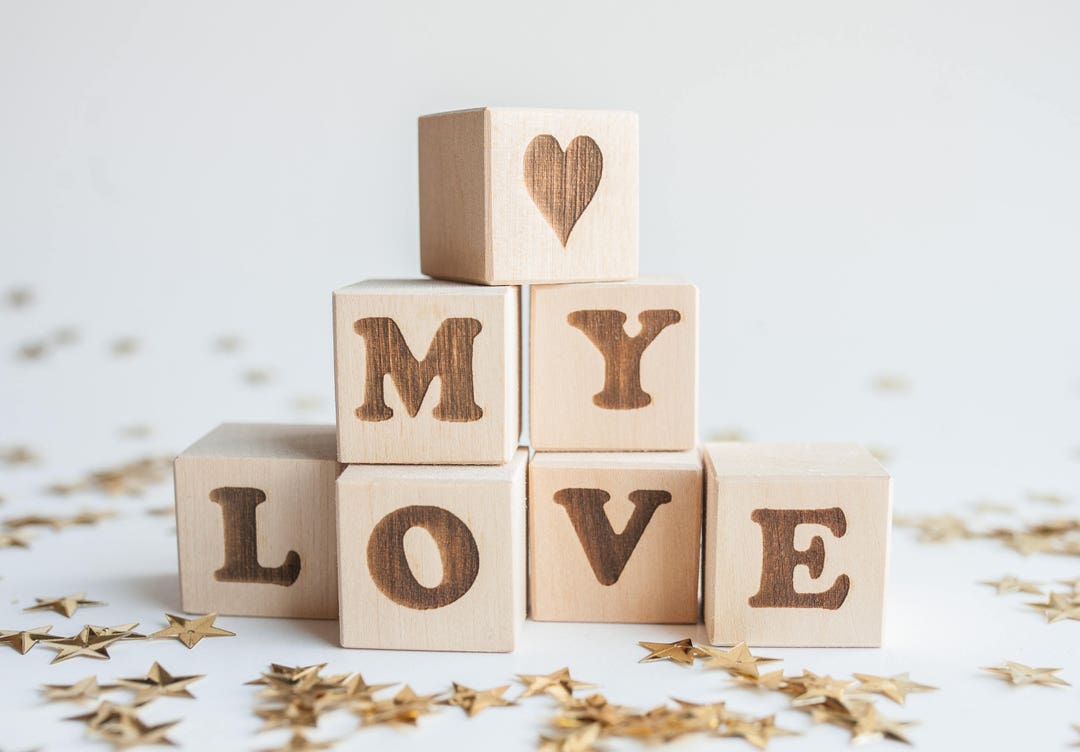 Love Blocks - Love Gift - Gift for Lovers - Baby Blocks - Wooden Blocks ...
