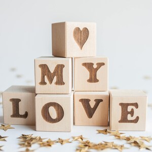 Love Blocks - Love Gift - Gift for Lovers - Baby Blocks - Wooden Blocks ...