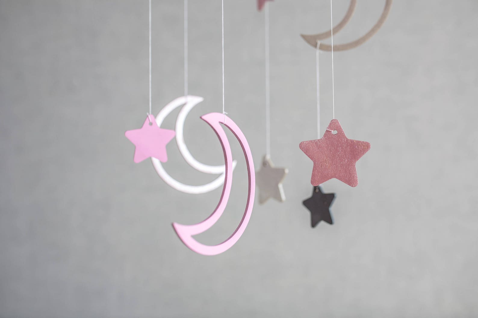 Celestial Baby Mobile Girl Moon Baby Mobile Moon Mobile for Baby Pink ...